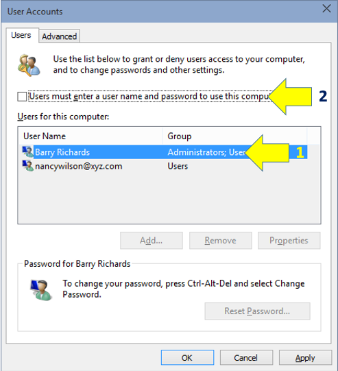 Windows 10 Tutorials 57 – Sign in to User Account Automatically