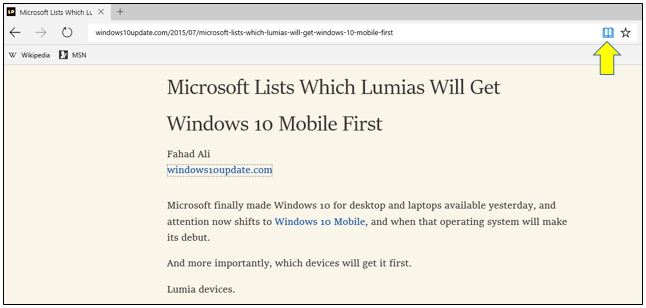Windows 10 Tutorials 137 – Reading View in Microsoft Edge