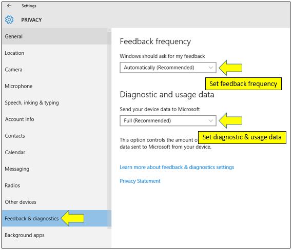 Windows 10 Tutorials 143 – Feedback Frequency Settings