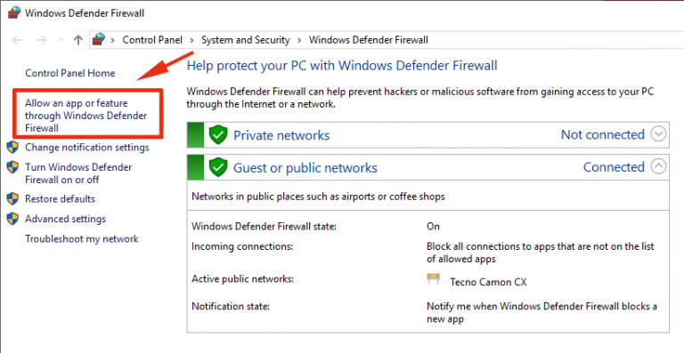 Block or Allow a Program through a Firewall in Windows 10