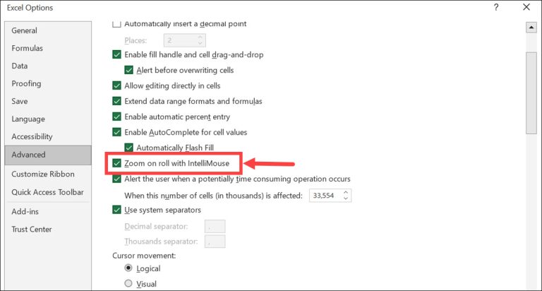 Fix Excel Scrolling Not Working - WindowsChimp